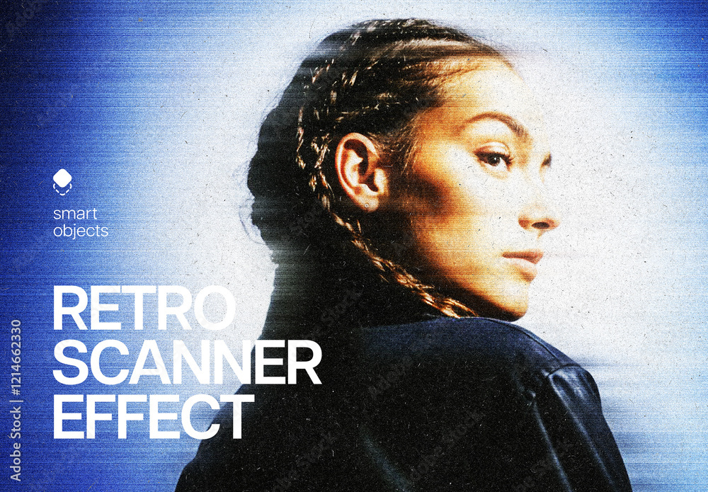 Retro Scanner Photo Effect Mockup Stock Template | Adobe Stock