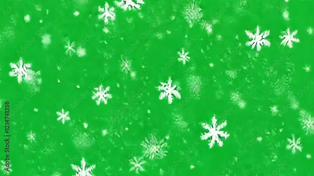 Falling Snow on Green Screen Background 4K. Isolated Snowfall and ...