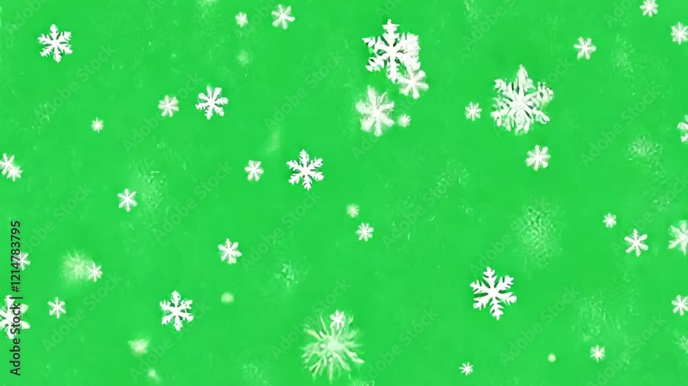 Falling Snow on Green Screen Background 4K. Isolated Snowfall and ...