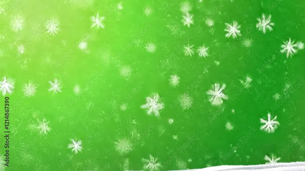 Falling Snow on Green Screen Background 4K. Isolated Snowfall and ...