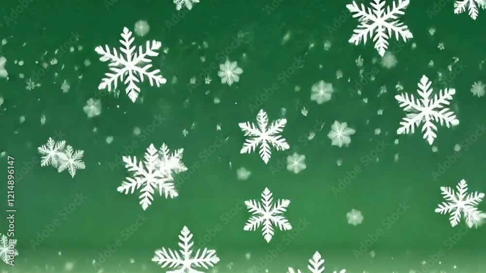 Falling Snow on Green Screen Background 4K. Isolated Snowfall and Snowflakes on a Green Screen ...