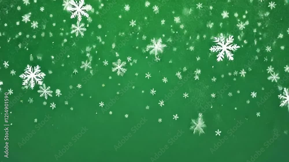 Falling Snow on Green Screen Background 4K. Isolated Snowfall and ...