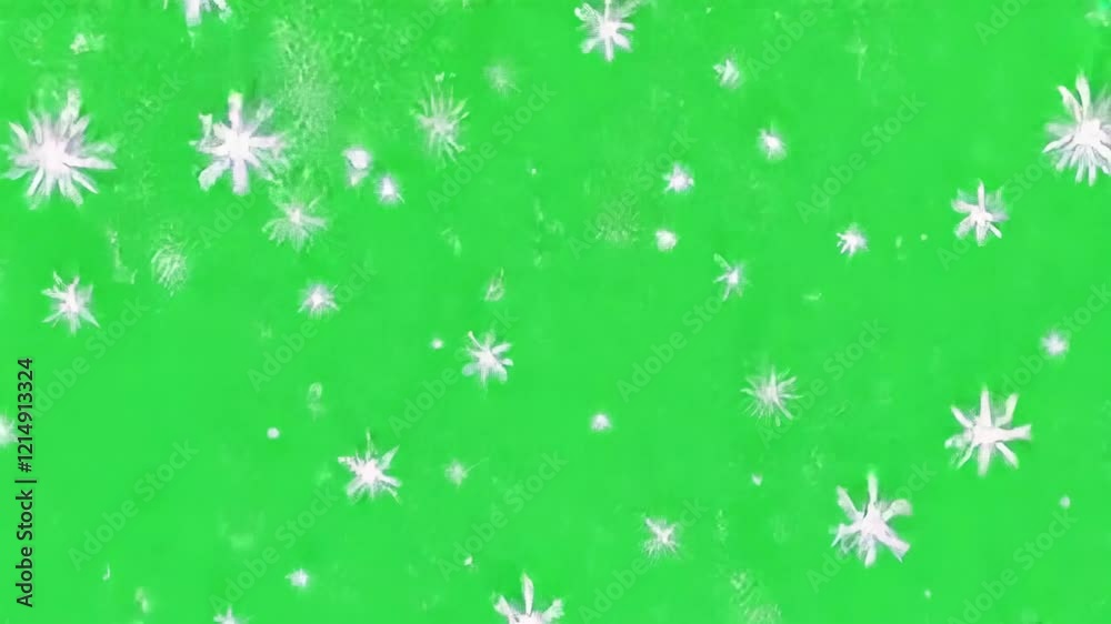 Falling Snow on Green Screen Background 4K. Isolated Snowfall and ...