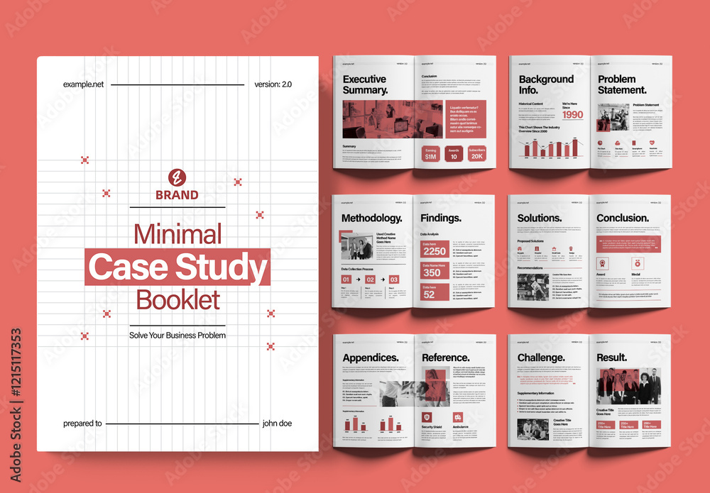 Minimal And Classic Case Study Booklet Stock Template | Adobe Stock