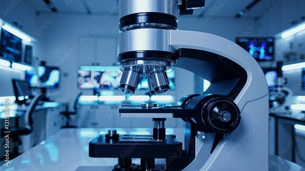 High-tech microscopy lab. Advanced research facility with cutting-edge ...