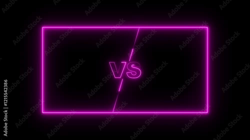 Neon VS bars animation with smoky effects for multiplayer team icons on ...