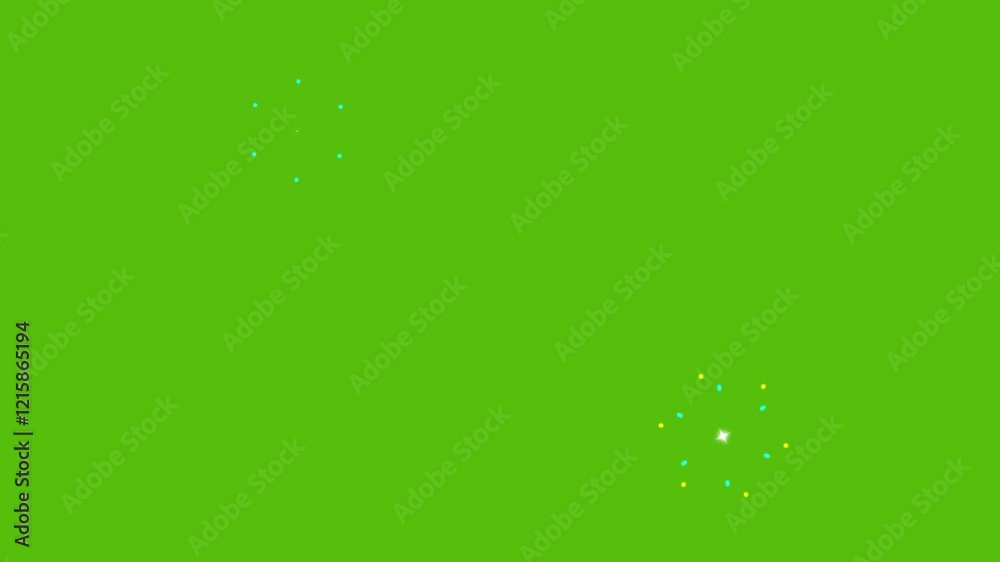 Sparkling star 2d Alpha channel green screen. Star looping white ...