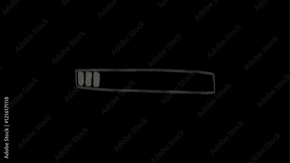 Doodle art loading progress bar loop animation on black background ... Doodle art loading progress bar loop animation on black background ...