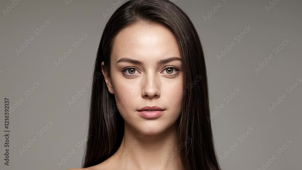 3 transitions for age comparison concept. Same face portrait young and ...