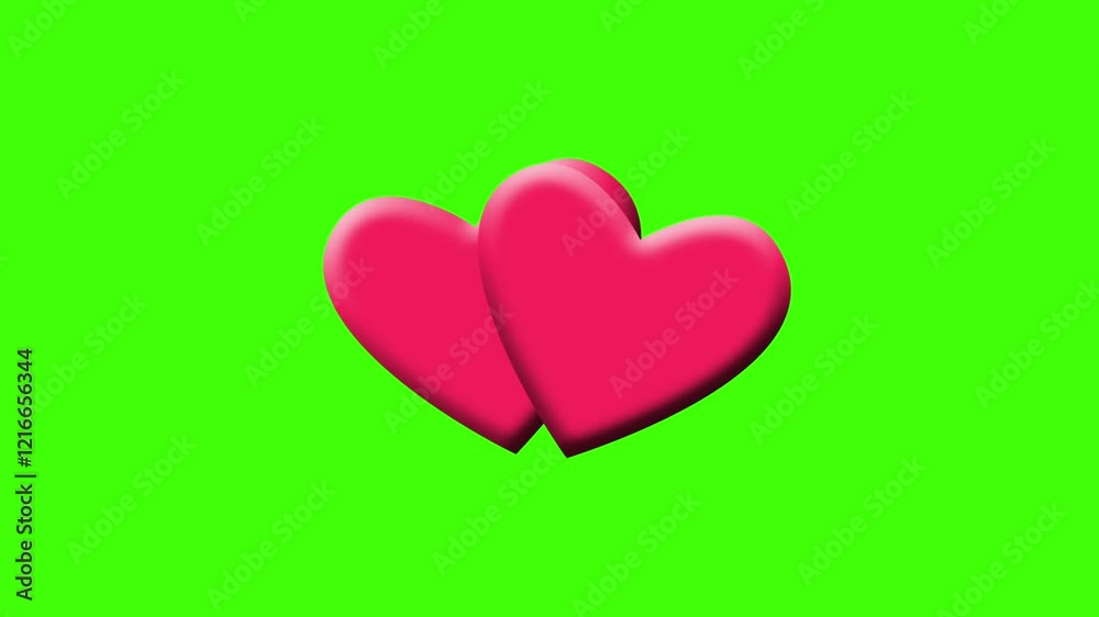 3D beating heart animation, red beating heart icon, valentine event ...