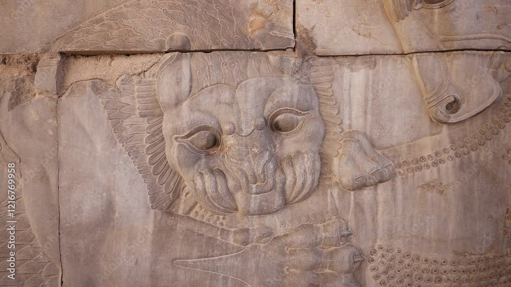 The walls of Persepolis, in Iran, are decorated with beautiful bas ...