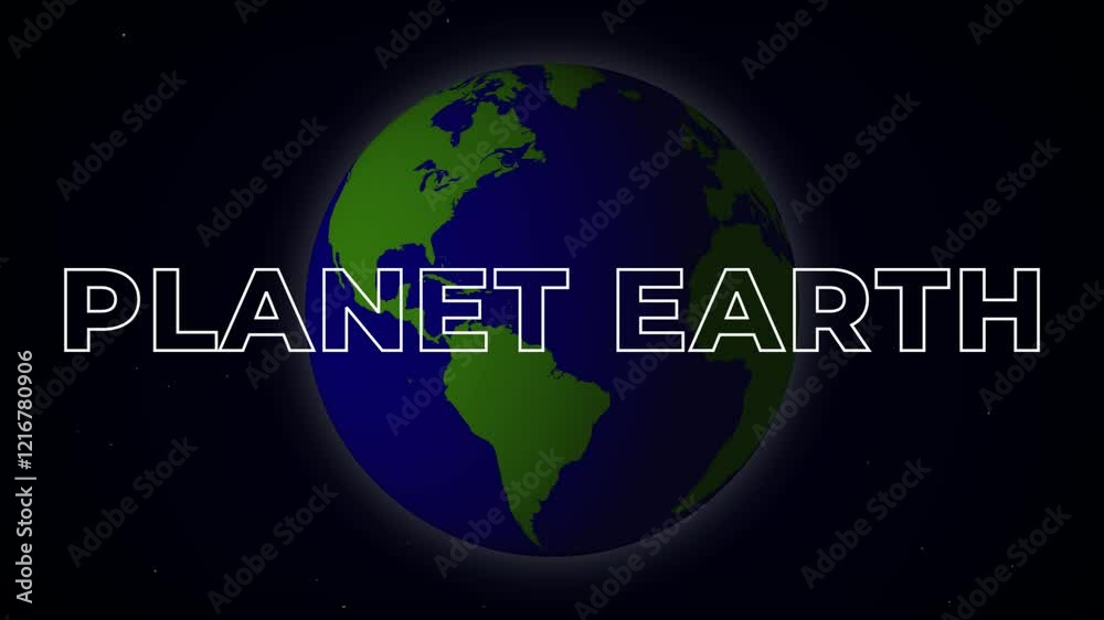 Spinning turning planet earth cartoon 3D animation world map globe ...