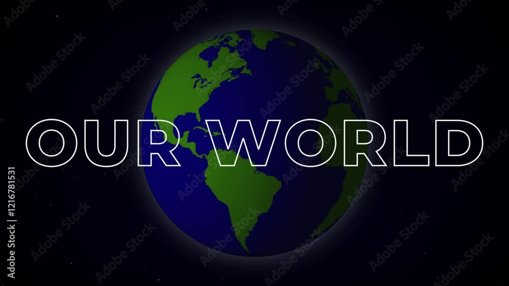 Spinning turning our world cartoon 3D animation planet earth globe ...