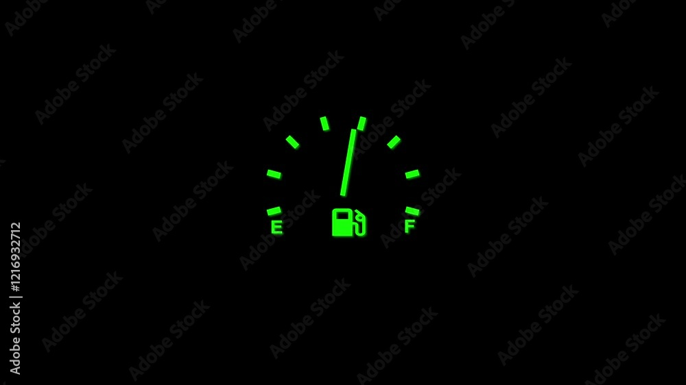 gasoline, diesel. Fuel gauge level indicator with fuel nozzle and drop ...