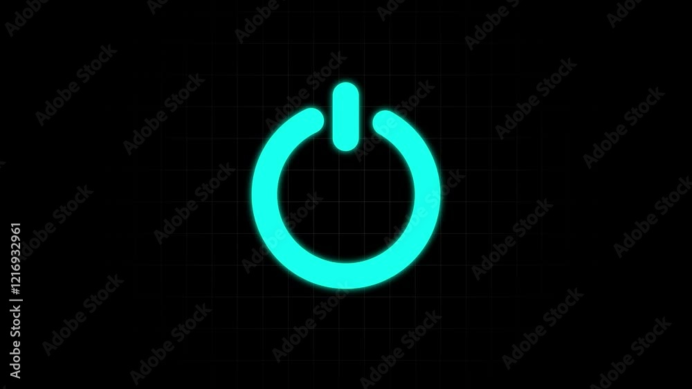 power button turning on and off. animation video of power button icon ...