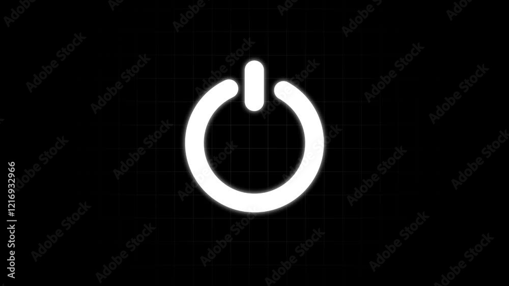 power sign animation. Animated icon on a black background.power button ...