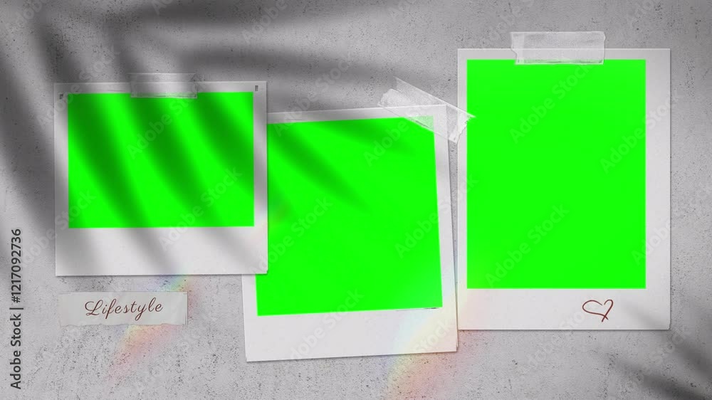 Polaroid Green Screen, Green screen Photo Frame, empty frame Green ...
