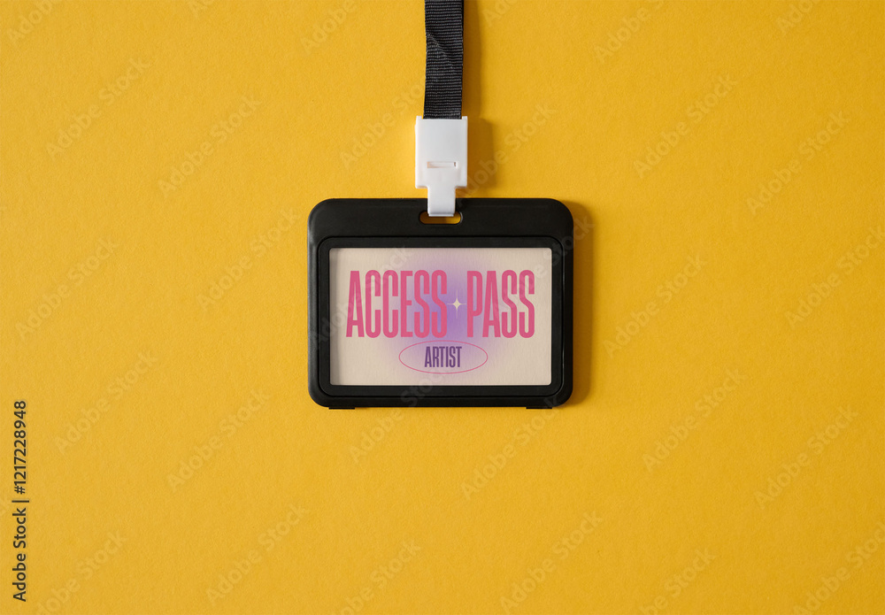 Mockup of Customizable Access Pass Card With Horizontal Orientation ...