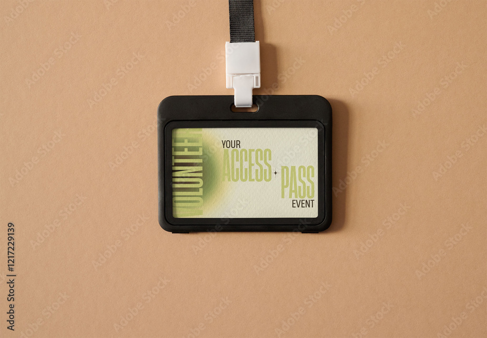 Customizable Access Pass Card Ready for Personal Design Stock Template ...