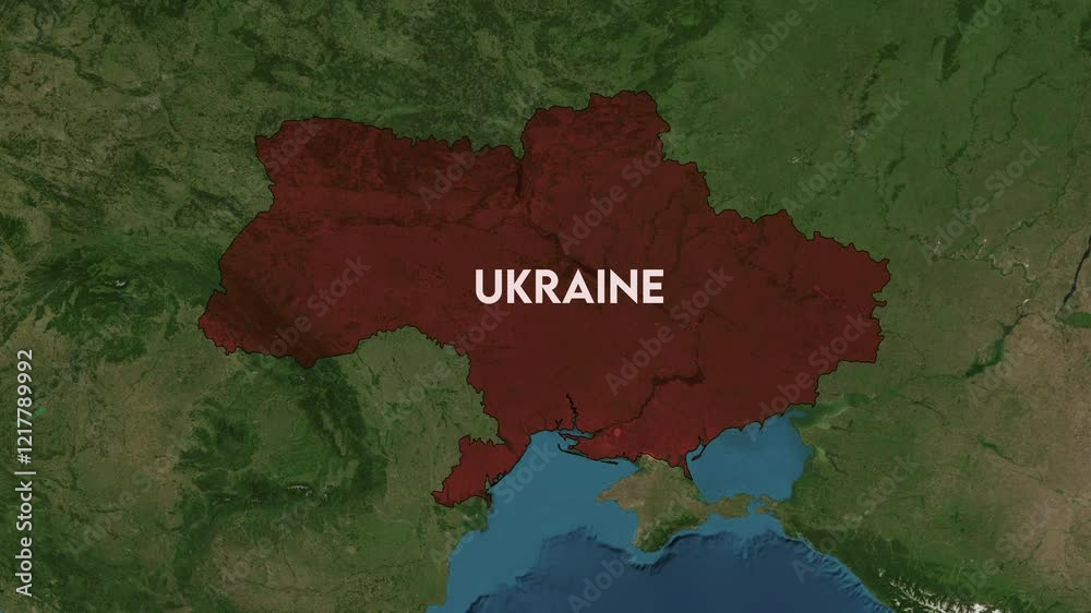 Zoom from Earth to Ukraine. World map animation with country borders, Images from NASA Stock ...