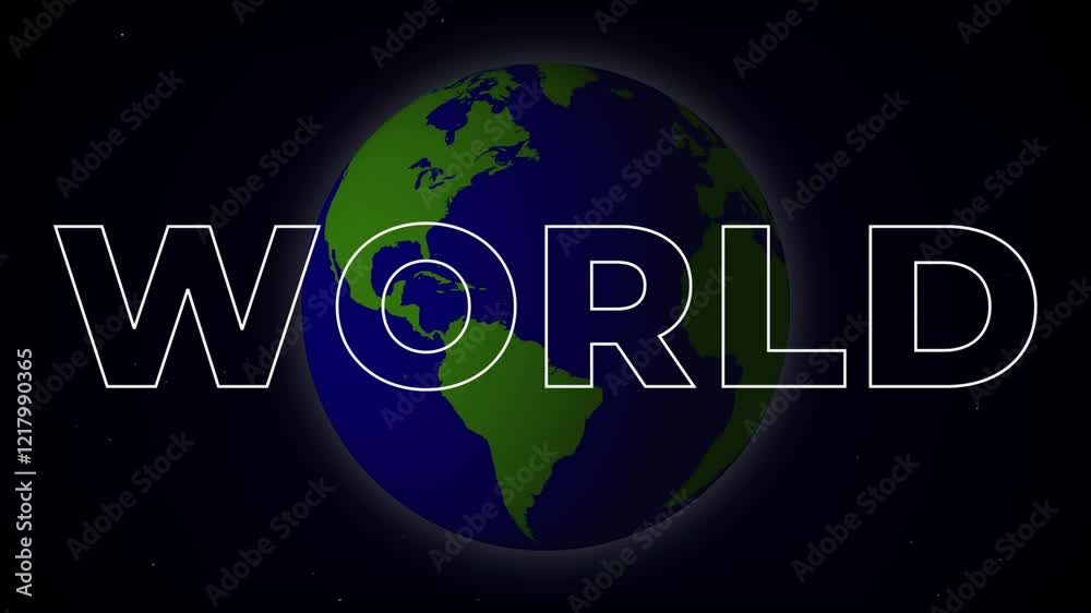 Spinning turning world cartoon 3D animation planet earth globe sphere ...