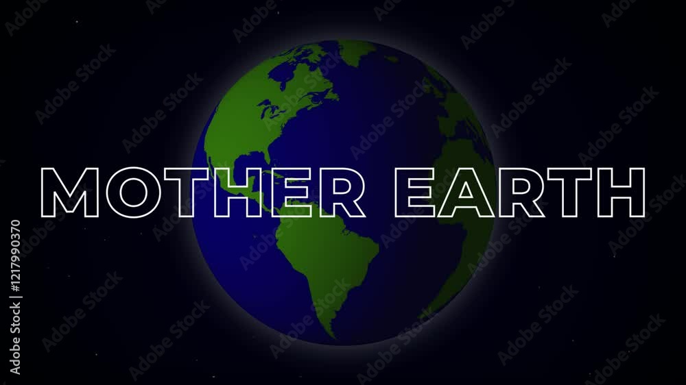 Spinning turning mother earth cartoon 3D animation planet globe world ...