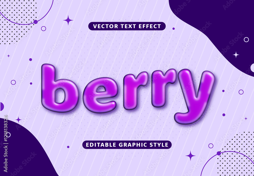Purple Shiny Glossy Bubble Font Soft Text Effect Stock Template | Adobe ...