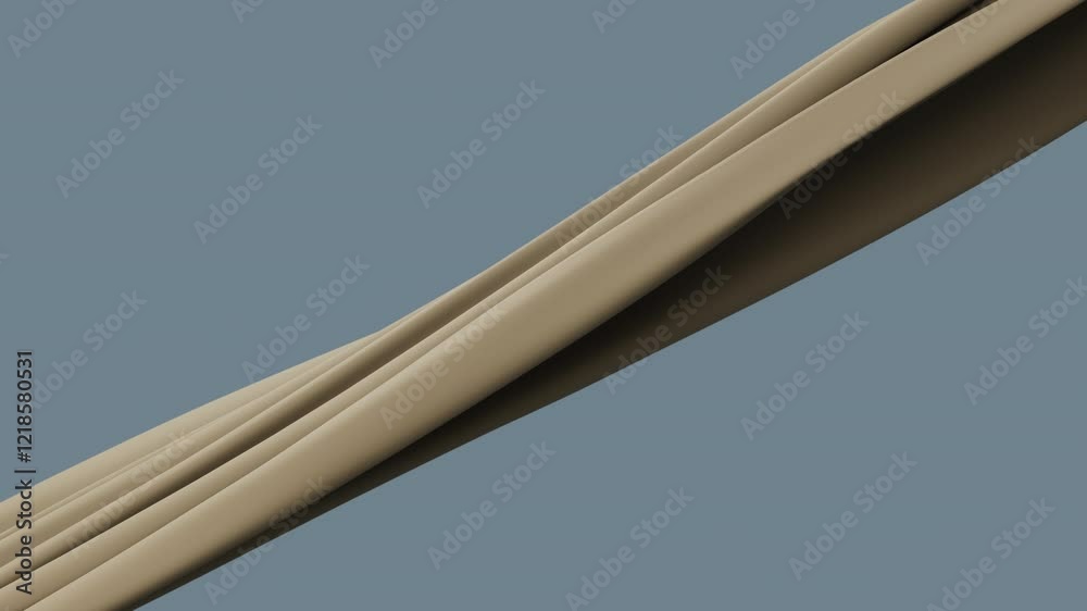 4K looping animation of beige fabric twisting and untwisting gracefully ...
