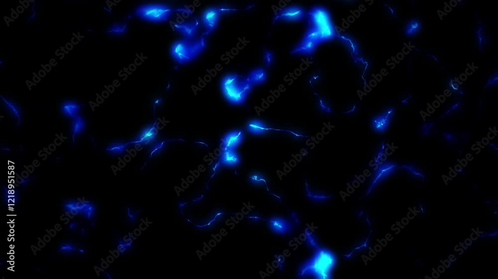 Lightning effect, electricity 3d effect, blue light force effect, Blue ...