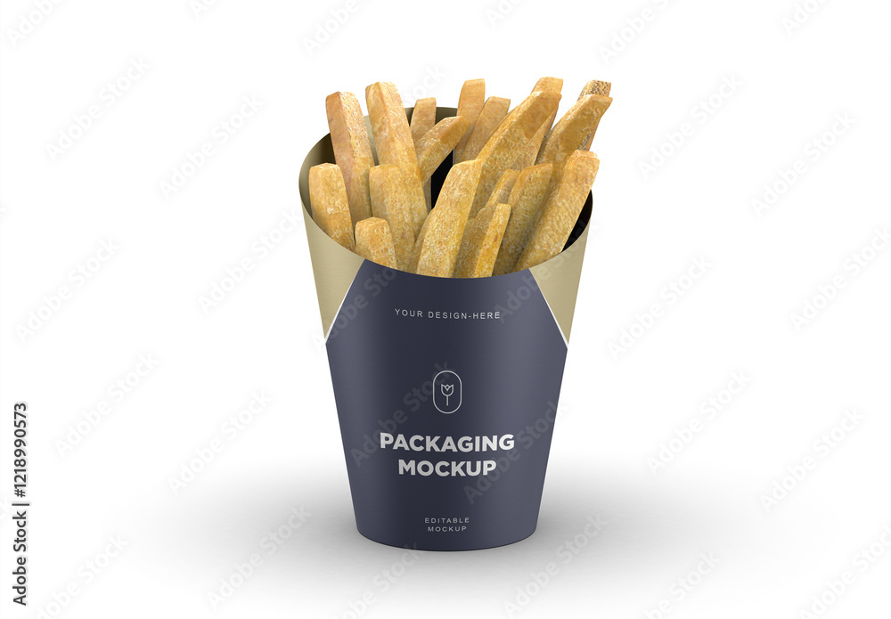 French Fries Packaging Mockup Stock Template | Adobe Stock