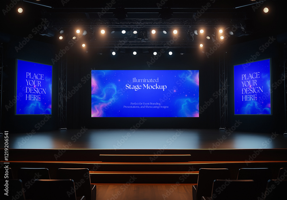 Illuminated Stage Mockup: Perfect for Event Branding, Presentations ...