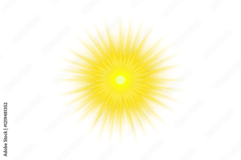 Poster yellow shining sun with lens flare light effect – Wall Art ...