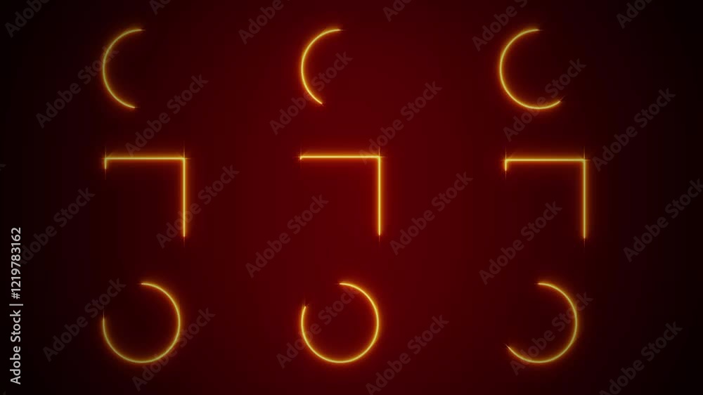 Laser Circles on Red Abstract Background 4K Loop features a dark red ...