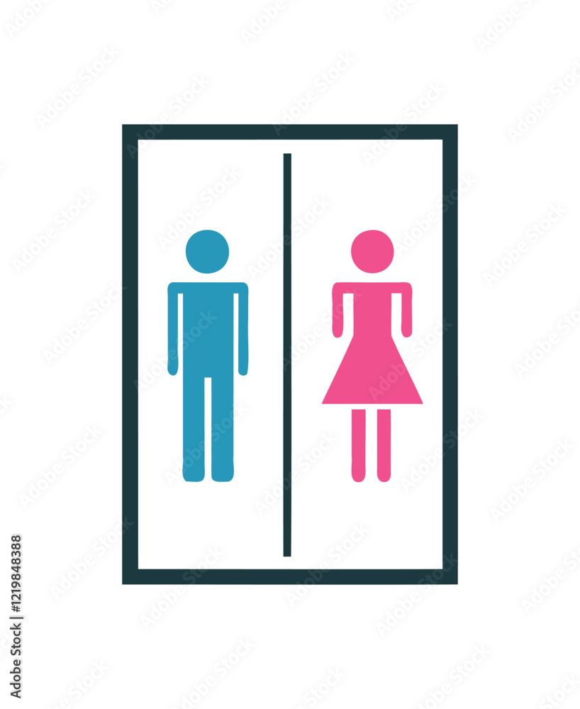 Poster Restroom Signs Icon - Male and Female Symbols Vector ...