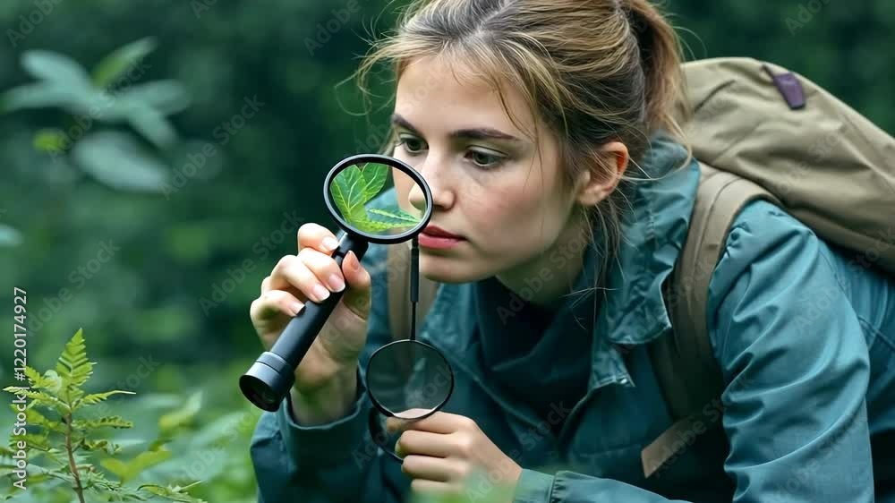 During a biology field teaching lesson, young pupils learn about nature ...