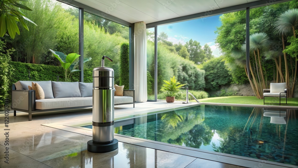 Photo & Art Print Water circulating around a modern house's submersible ...