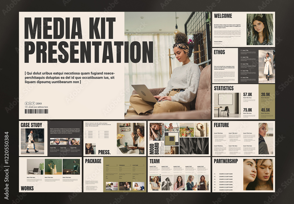 Media Kit Presentation Template Stock テンプレート | Adobe Stock