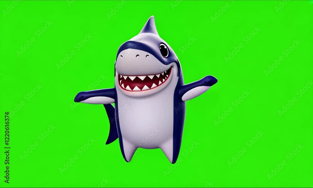 Full body anthropomorphic cartoonish 3d cute Mommy shark dancing ...