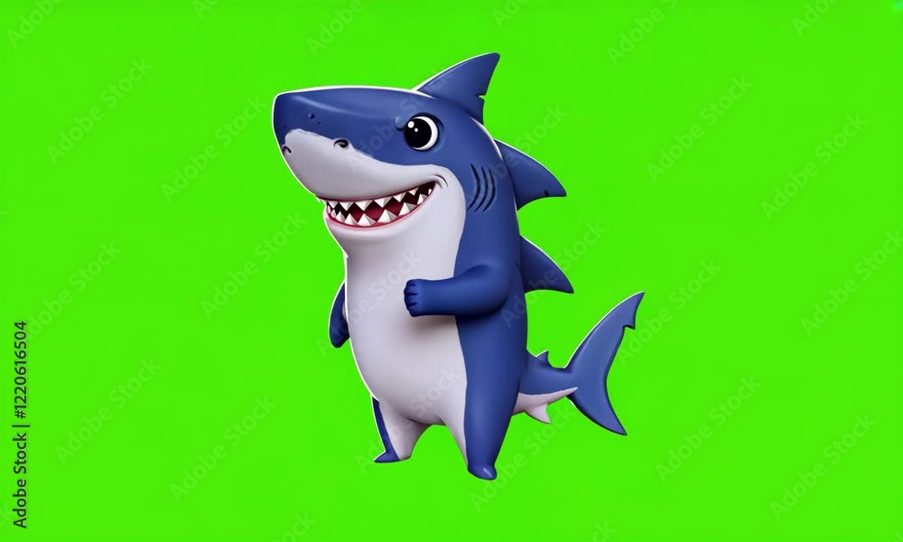 Full body anthropomorphic cartoonish 3d cute Mommy shark dancing ...