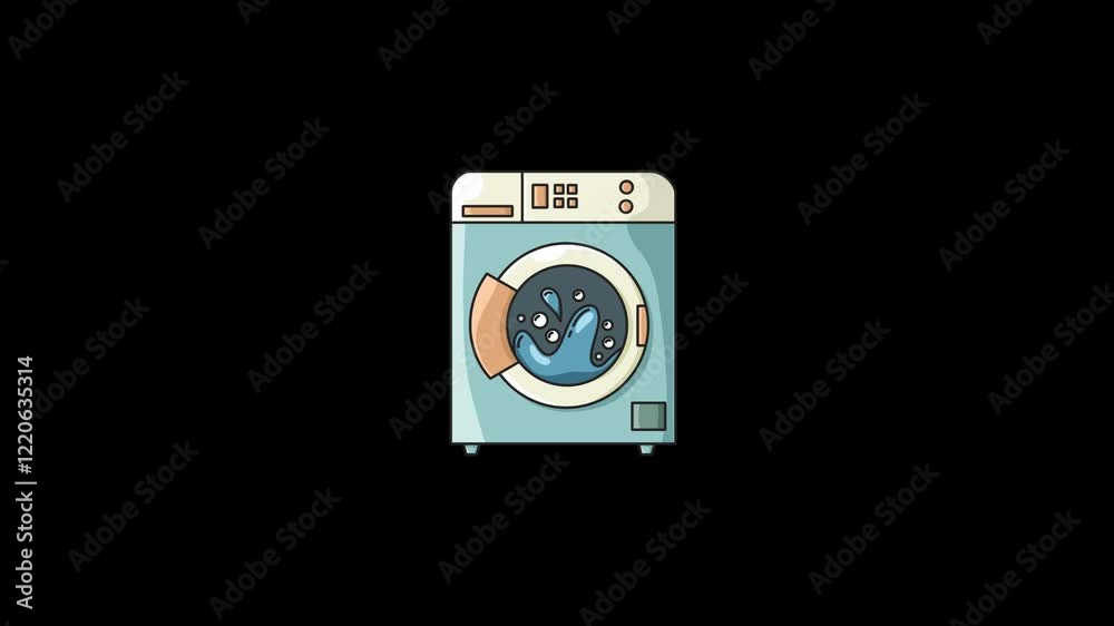 washing machine icon animation. Washing machine motion graphic. 4k ...