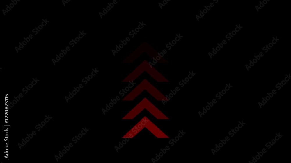 Red swipe up pointing solid arrow icon. Up direction animated arrow on ...