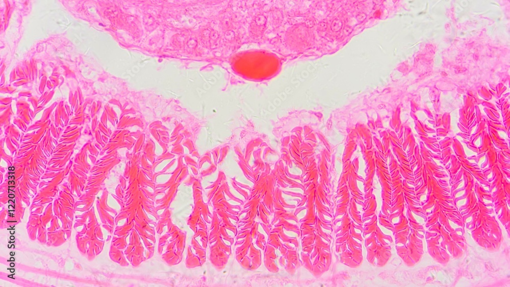 Poster Earthworm longitudinal muscle tissues under microscope – Wall ...