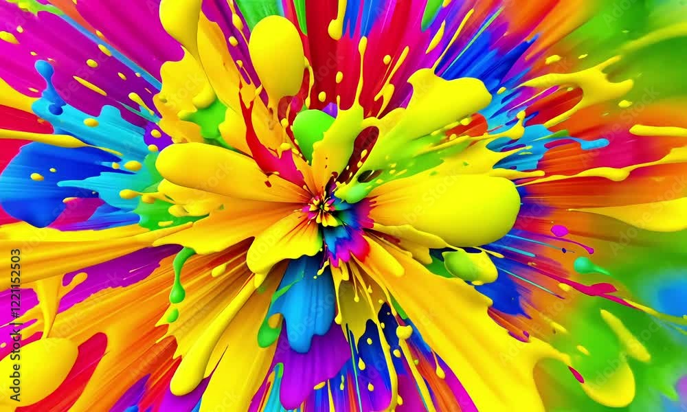 Vidéo Stock Vibrant explosion of colors in paint splash art abstract ...