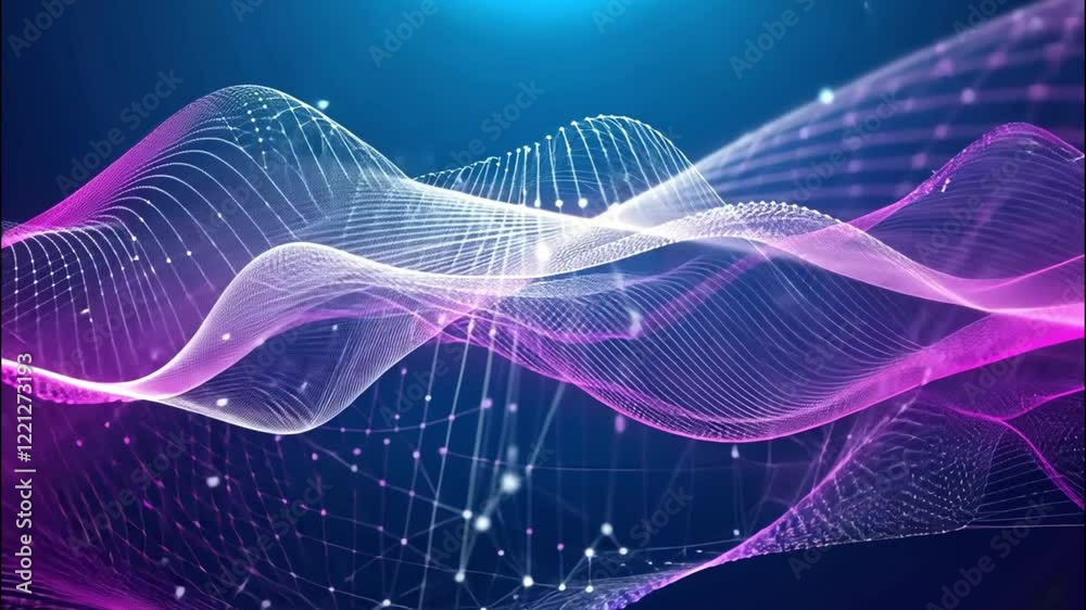 Waves mimic the look of a neural network, with glowing nodes flowing ...