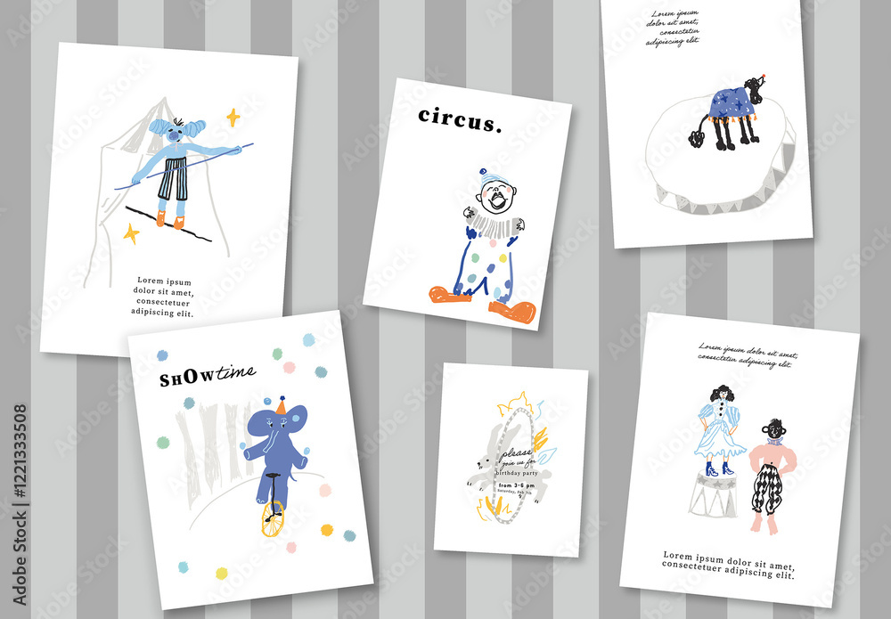 Artistic Circus Themed Posters Layout Stock Template | Adobe Stock