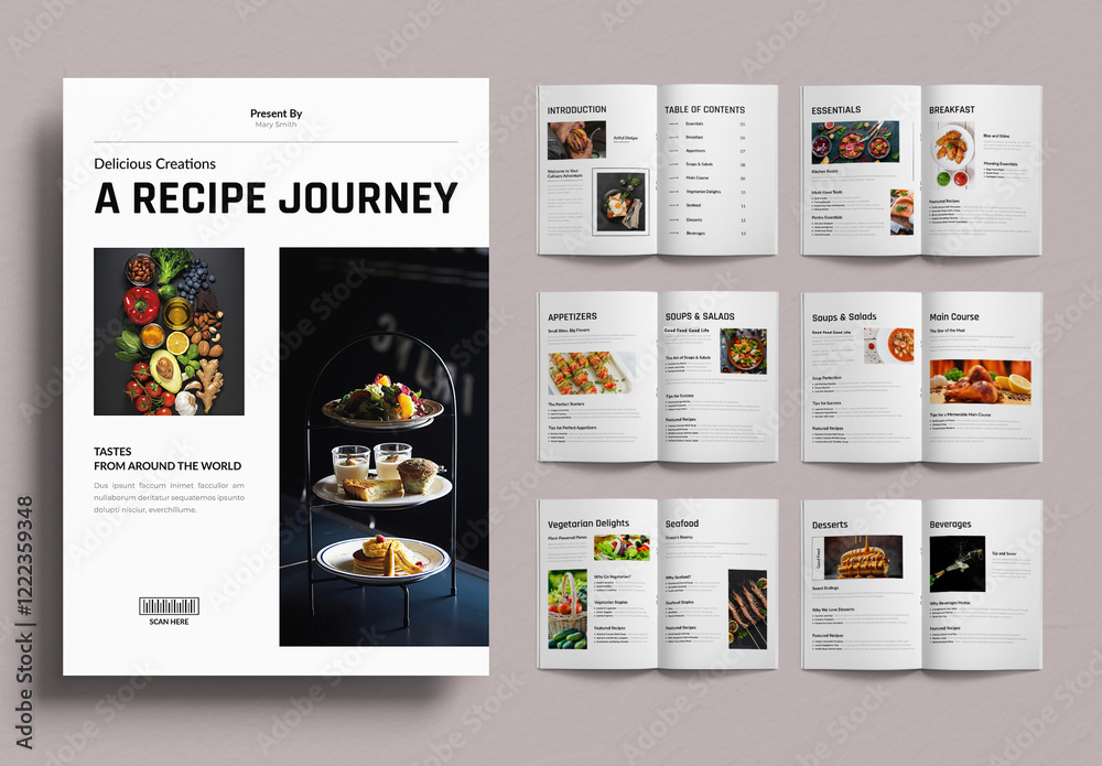 Recipe Book Template Layout Stock Template | Adobe Stock