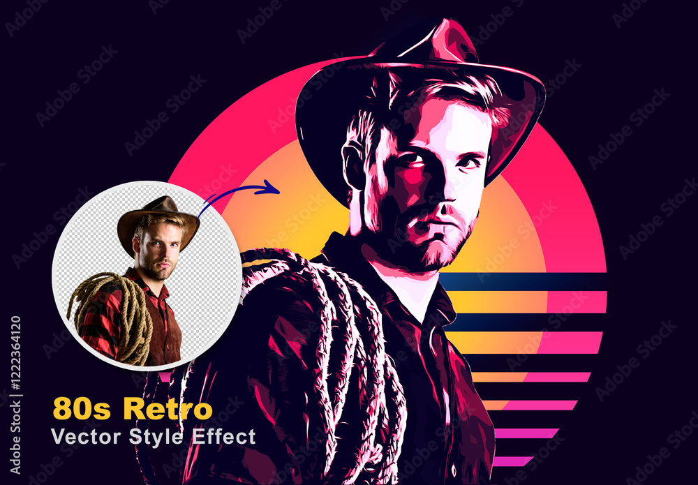 80s Retro Vector Style Effect Stock Template | Adobe Stock