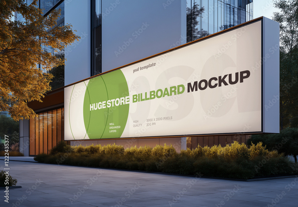 Huge Store Billboard Mockup Generated With AI Stock Template | Adobe Stock