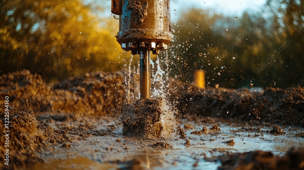 Photo & Art Print Clean water drilling construction of artesian wells ...