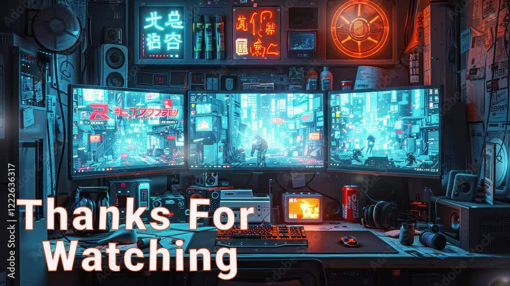 Thanks for watching stream overlay seamless loop Immersive digital ...